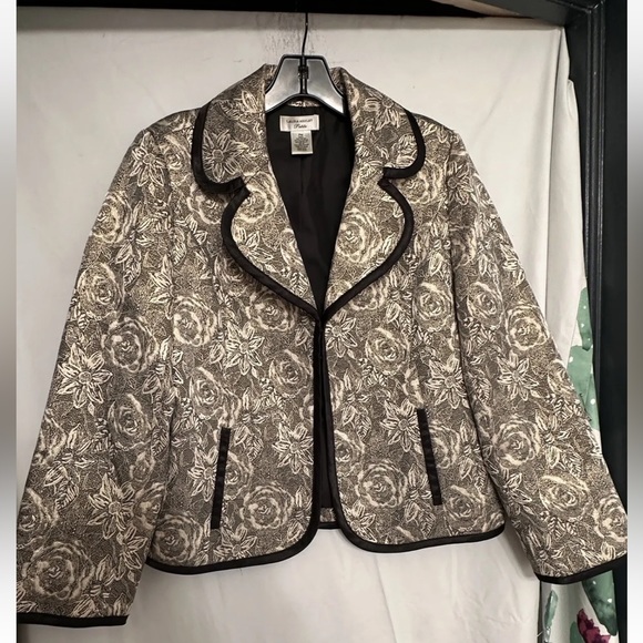 Laura Ashley | Jackets & Coats | Laura Ashley Petite Black Gold ...